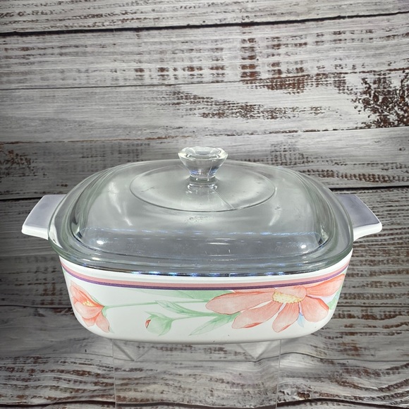 Corningware | Kitchen | Vintage Corning Ware Peony Floral Ab 1 Liter ...